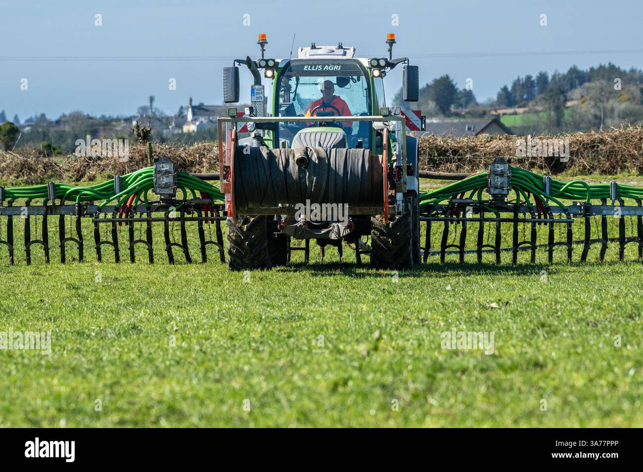 Farming: Farmer spreads slurry. Drinagh, West Cork, Ireland Stock Photo ...