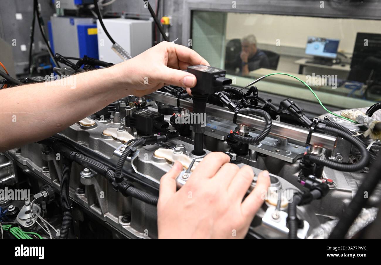 Stuttgart, Germany. 21st Mar, 2025. An employee of the automotive ...