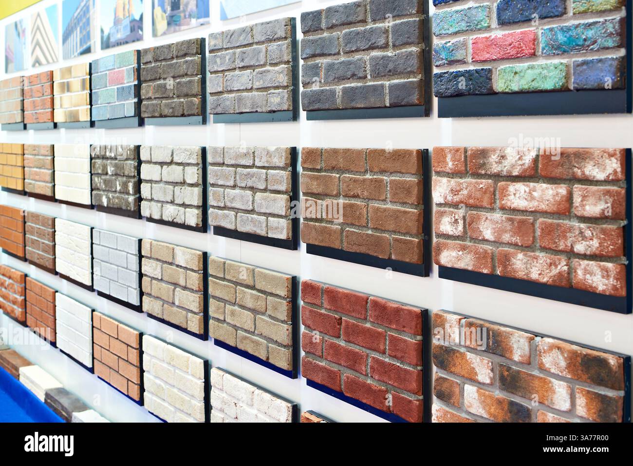 Samples of brick decorative wall panel on store exhibition Stock Photo ...