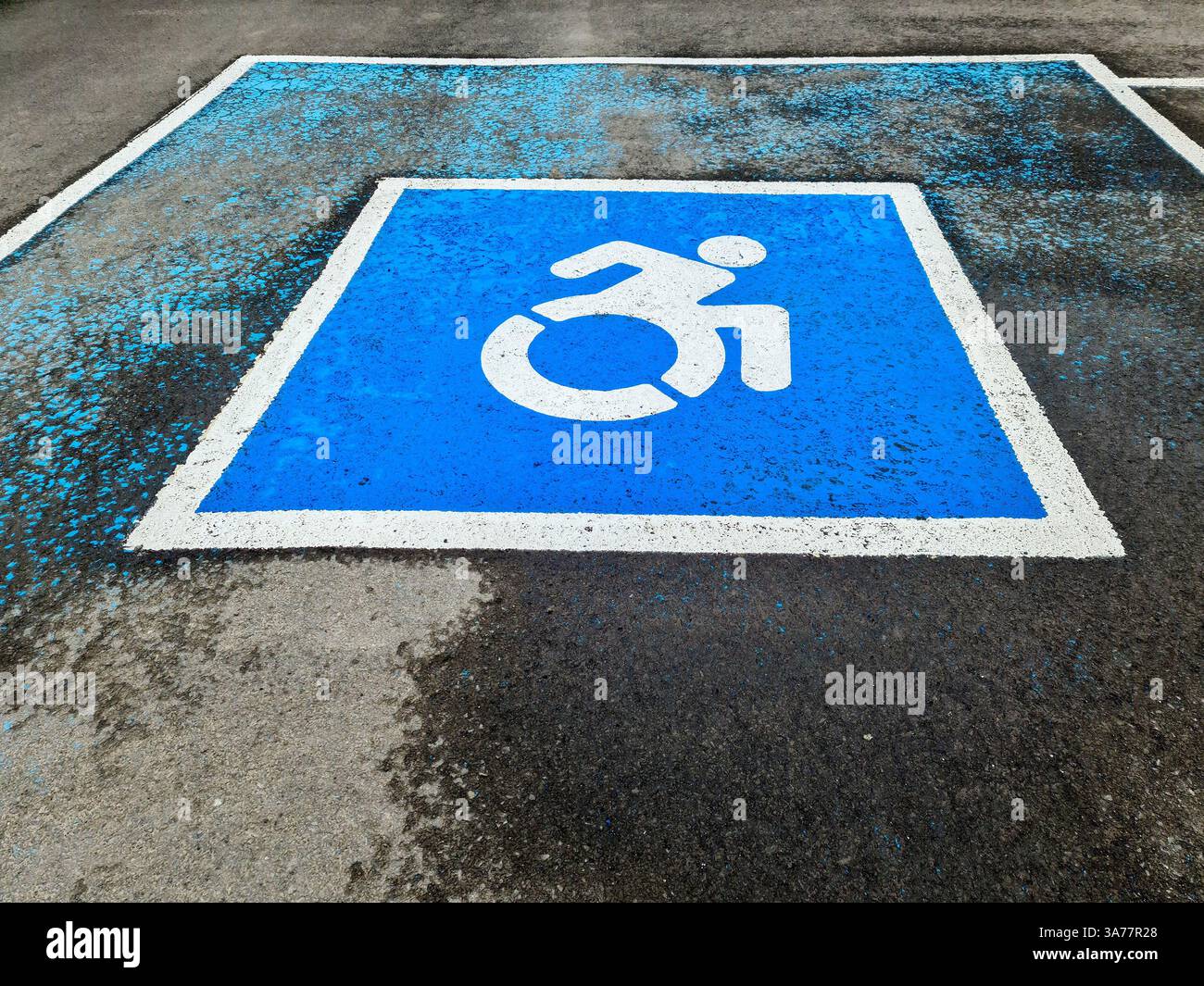 Iceland, Akureyri 22. June 2024, Designated parking spot painted in ...