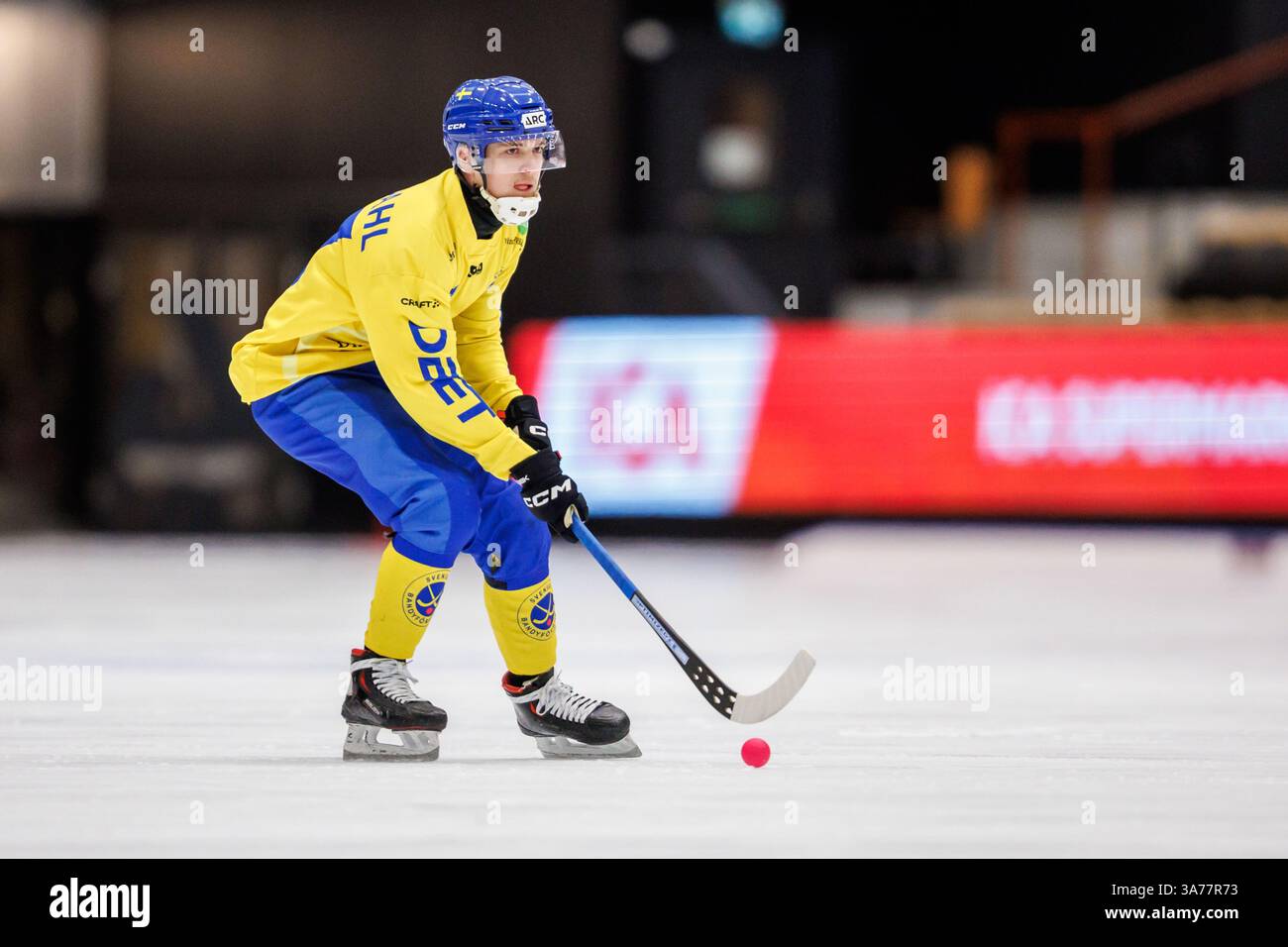 Alexander Härndahl of, Sweden. , . during the FIB 2025 Bandy World ...