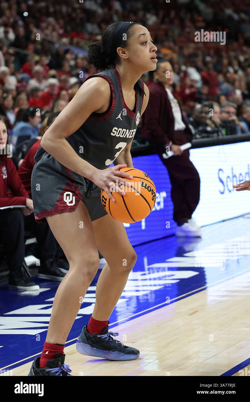 GREENVILLE, SC - MARCH 08: Oklahoma Sooners guard Zya Vann (3) during ...