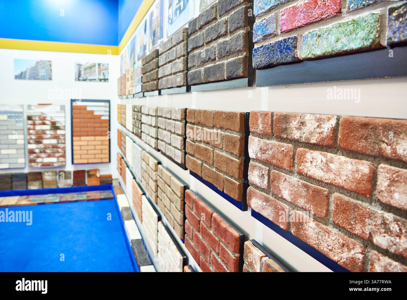 Samples of brick decorative wall panel on store exhibition Stock Photo ...