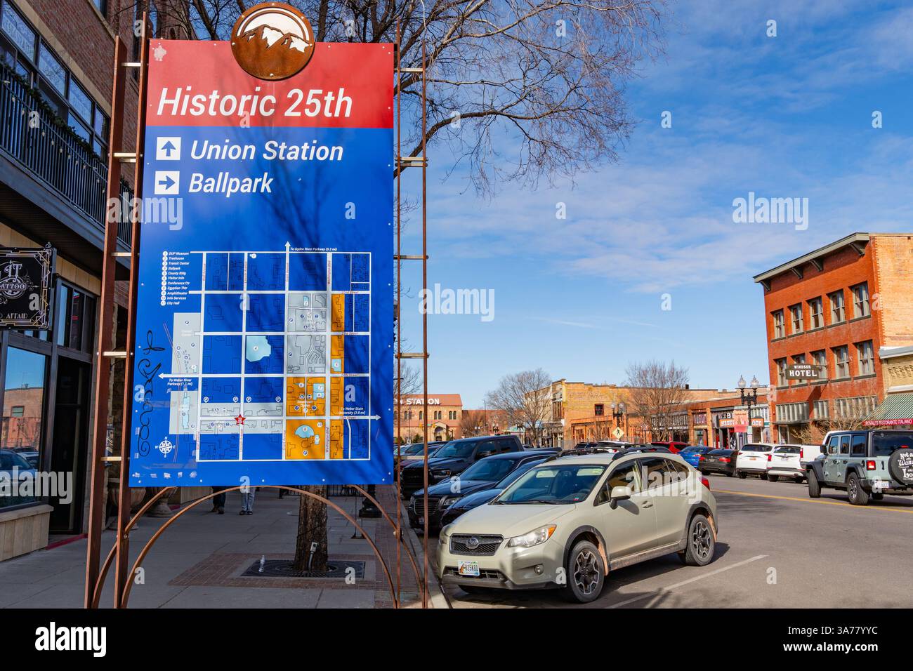 Ogden, UT, US-March 23, 2025: Historic downtown of this Utah city with ...