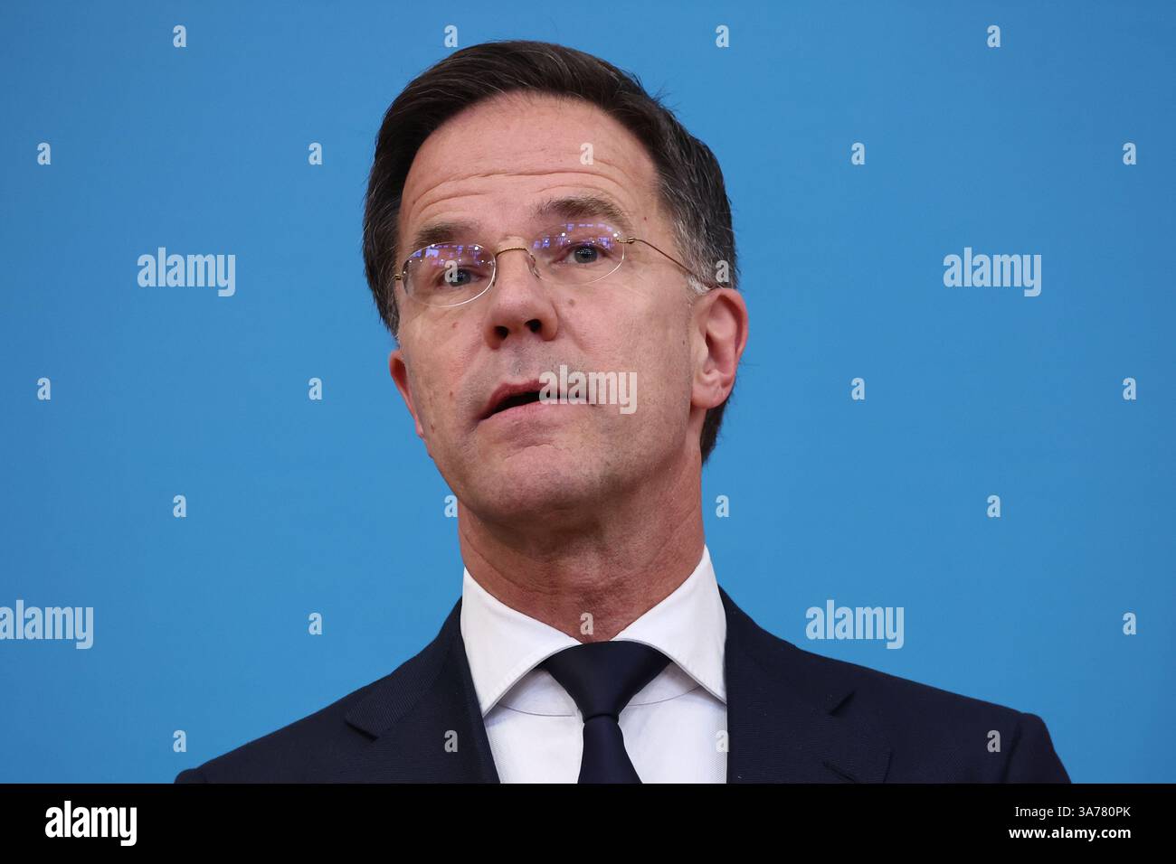 Warsaw, Poland. March 26, 2025. NATO Secretary General Mark Rutte ...