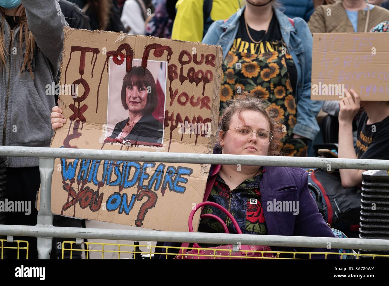 London, UK. 26 March, 2025. Disability rights activists, including from ...