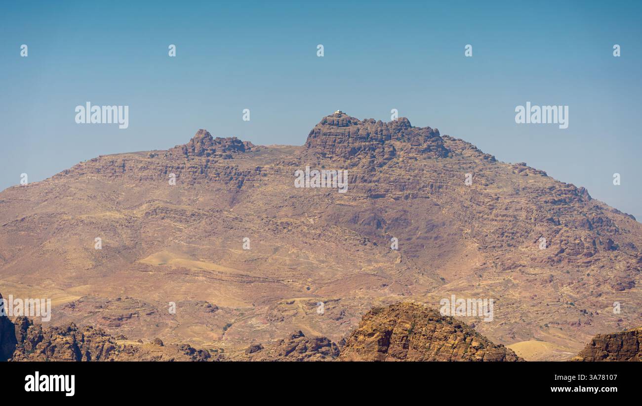 Panoramic aerial view of Jabal Harun mountain with the tomb of Saint ...