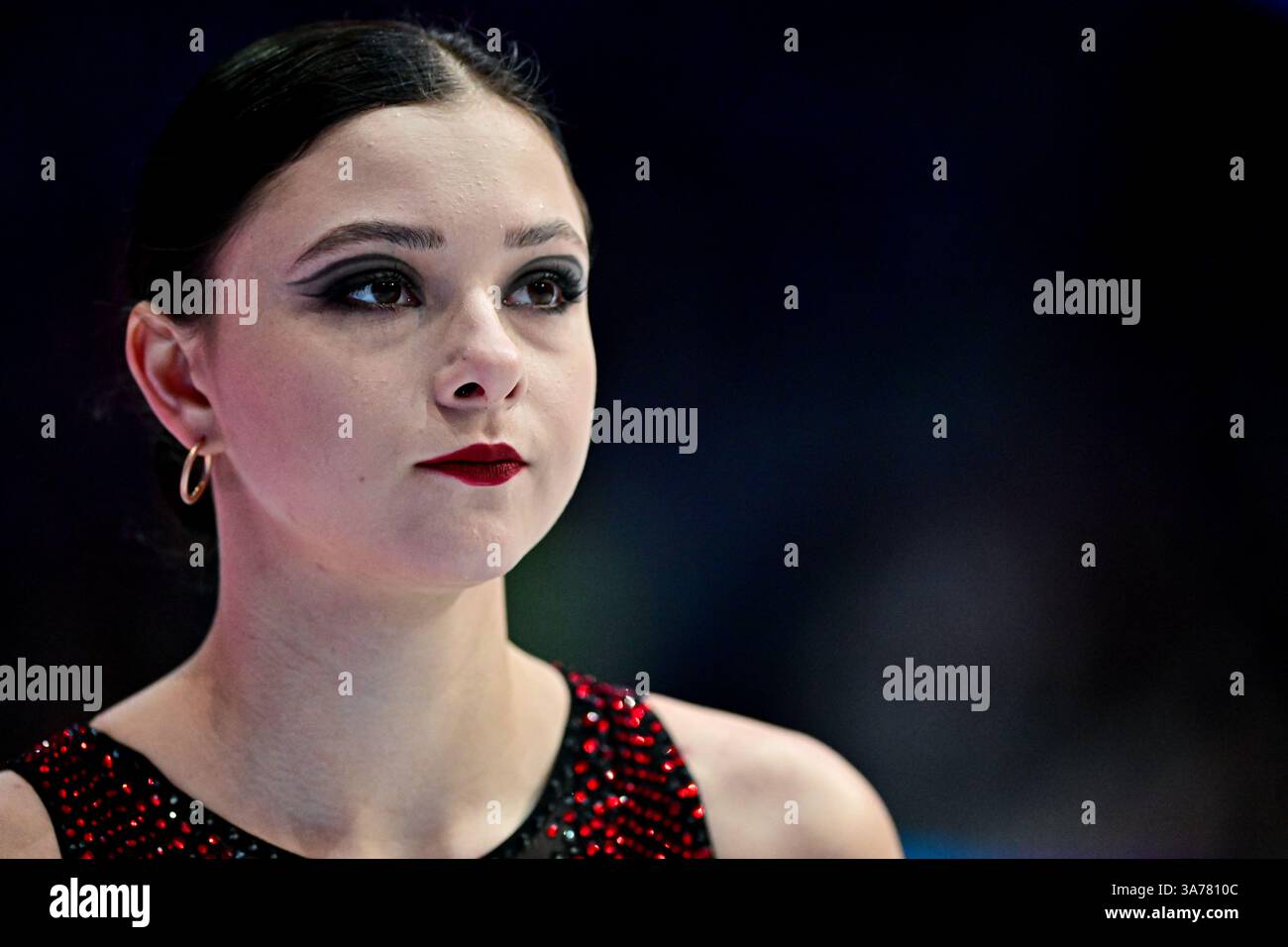 Sofia SAMODELKINA (KAZ), during Women Short Program, at the ISU World Figure Skating ...