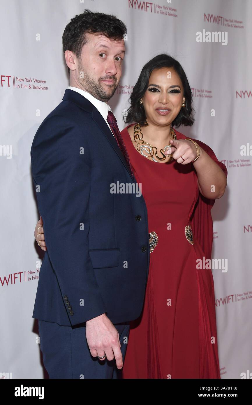 (L-R) Casey Michel and Versha Sharma attend the New York Women in Film ...