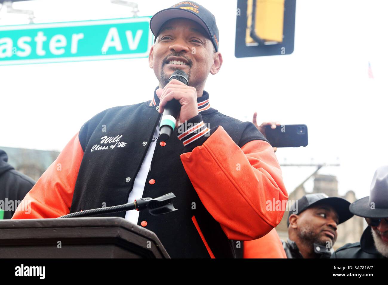 Will Smith pictured in Philadelphia at a street name change from 59th ...