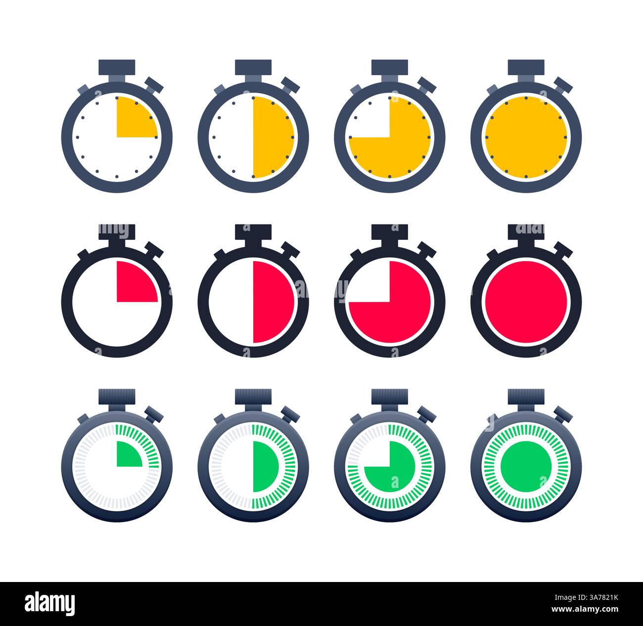 Set Of Timer And Stopwatch Icons Countdown Symbol Kitchen Timer Icon