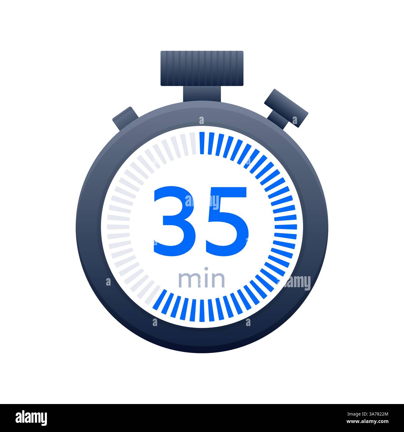35 min timer and Stopwatch icons. Countdown symbol. Kitchen timer icon. Vector illustration ...
