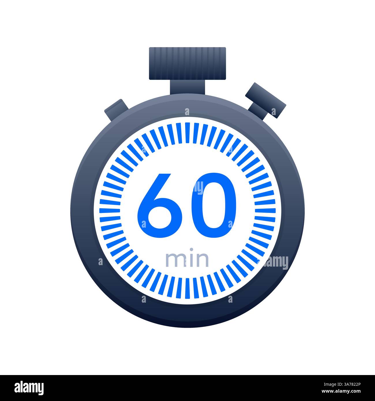 60 min timer and Stopwatch icons. Countdown symbol. Kitchen timer icon ...