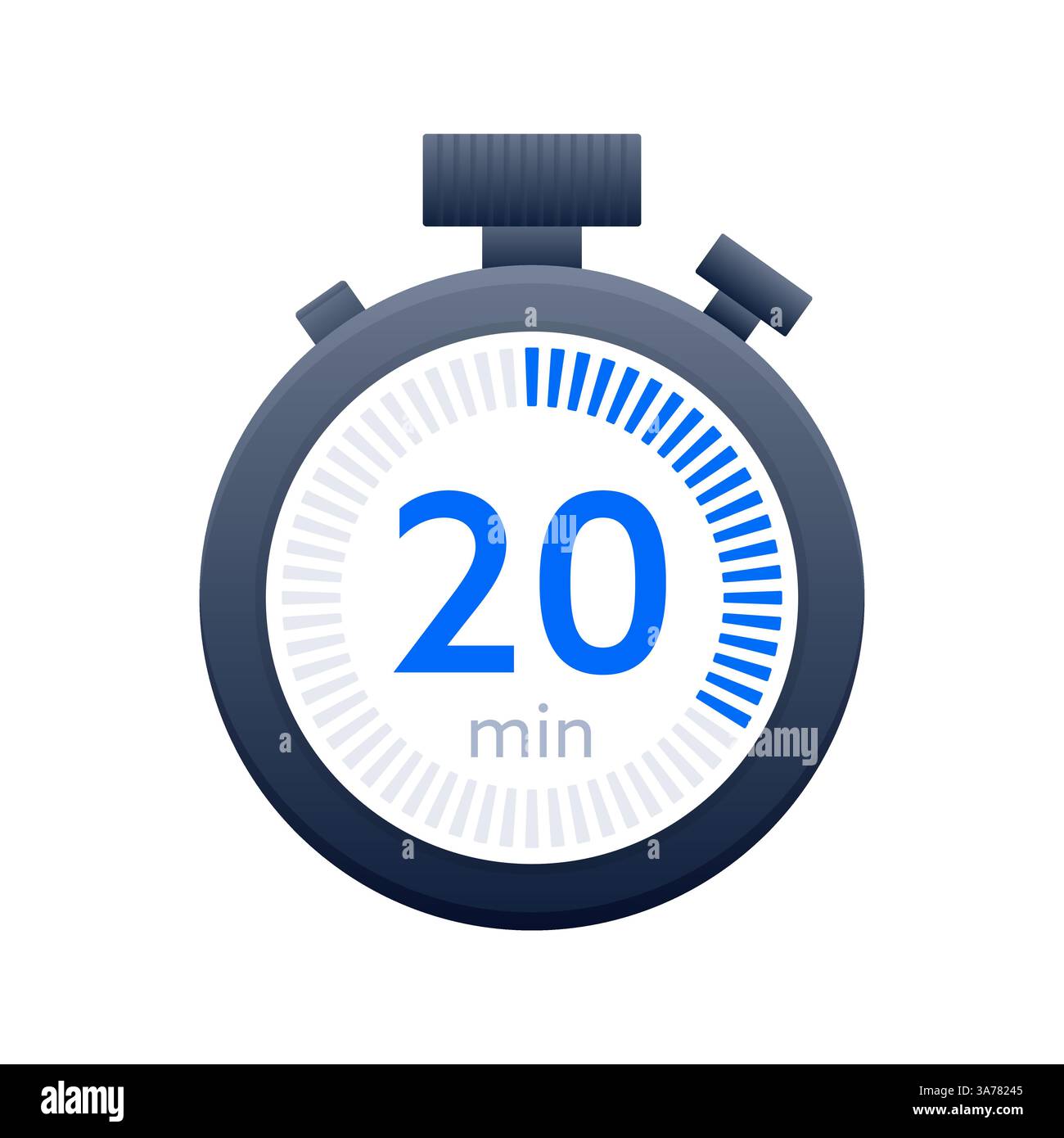 20 min timer and Stopwatch icons. Countdown symbol. Kitchen timer icon ...