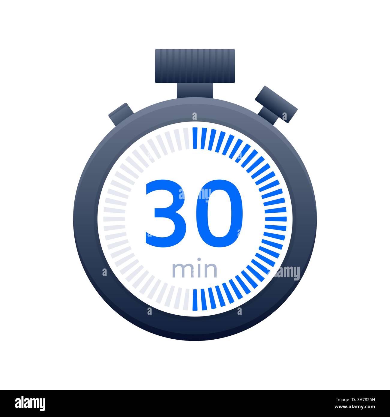 30 min timer and Stopwatch icons. Countdown symbol. Kitchen timer icon ...