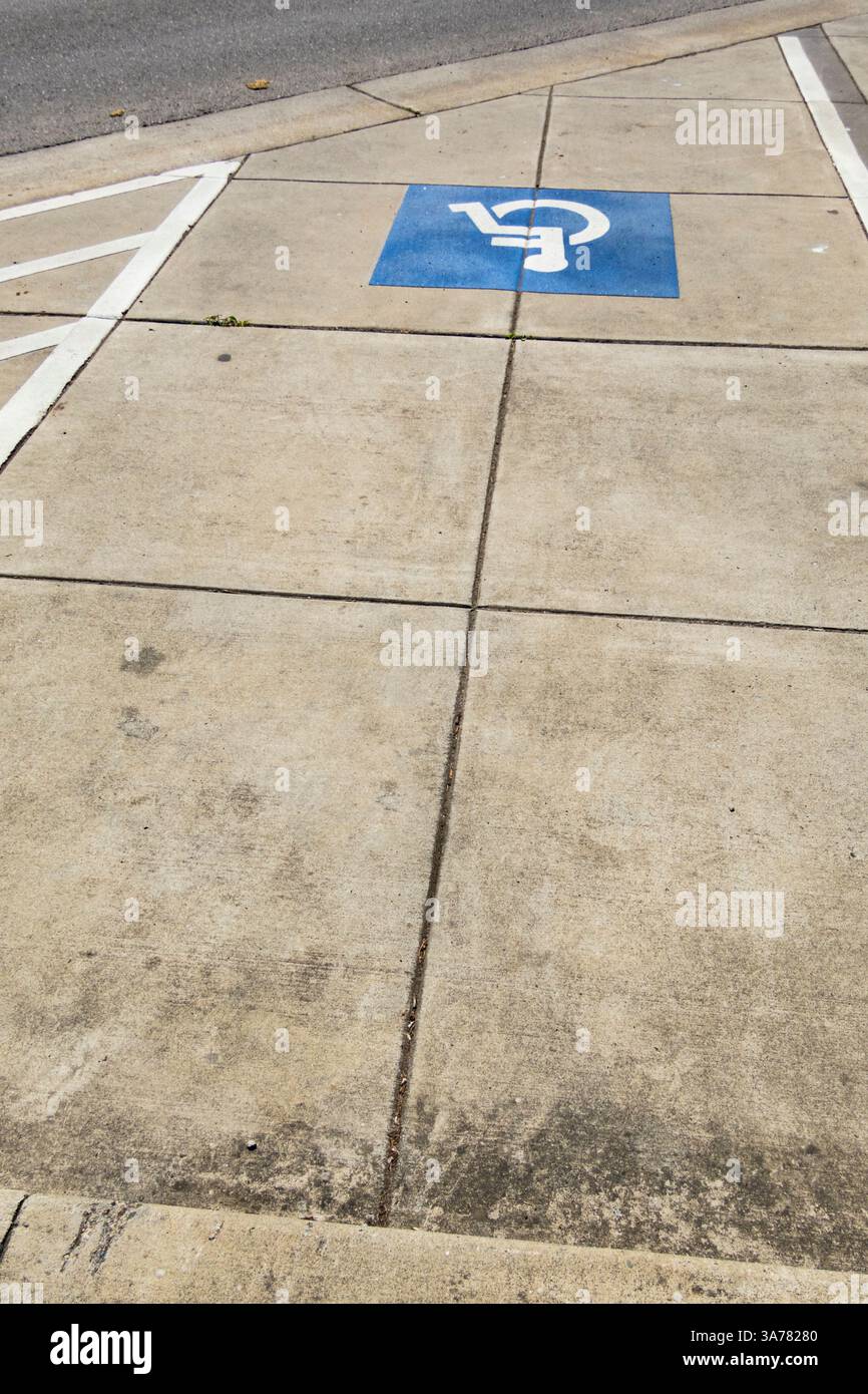 The American blue ADA symbol for wheelchair access or wheelchair use on ...