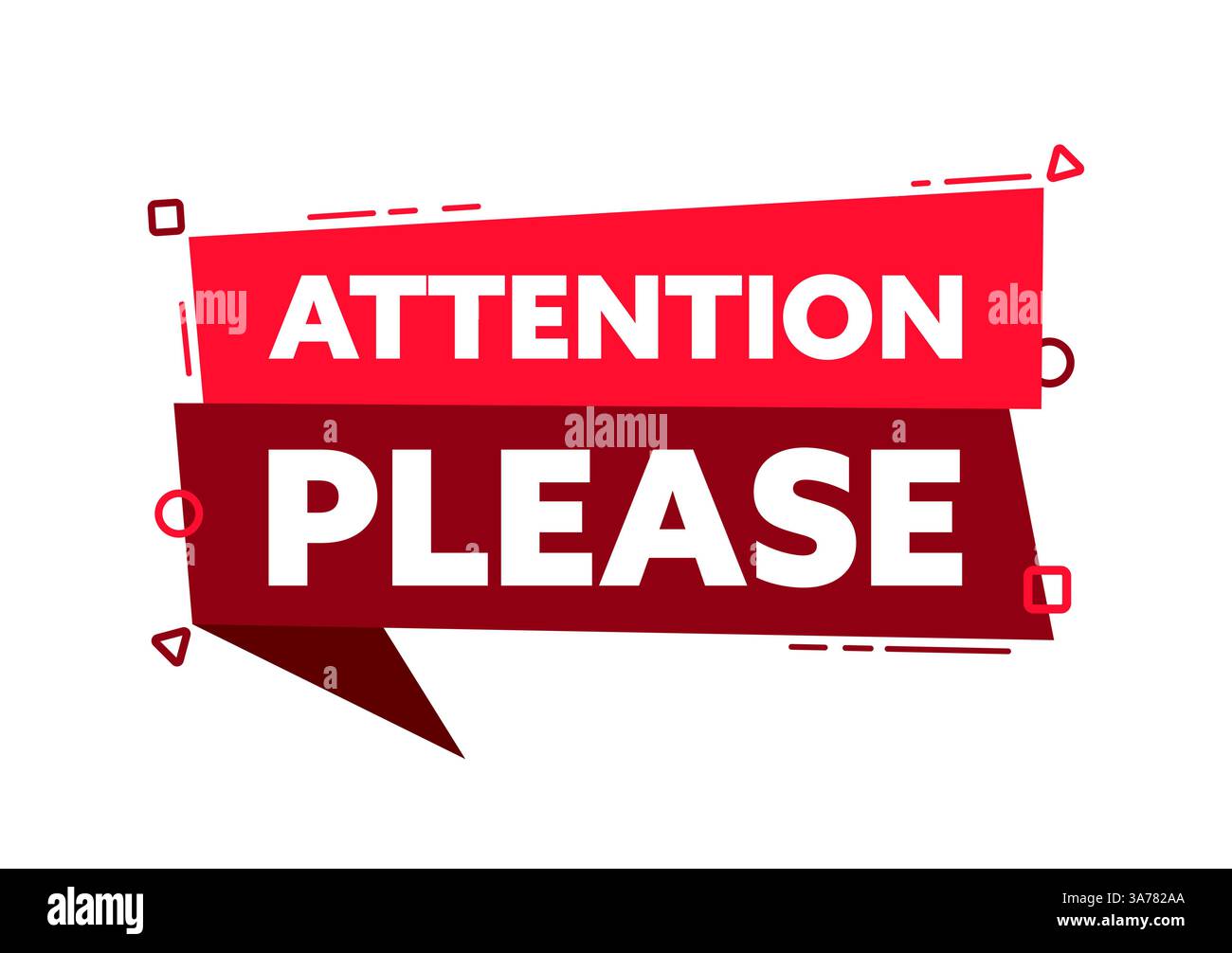 Speech bubble with the word Attention Please. Attention Please red ...