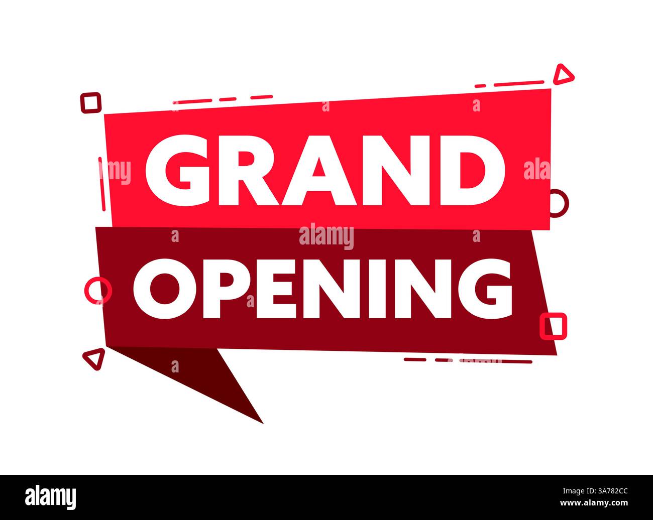 Speech bubble with the word grand opening red label. Vector stock ...