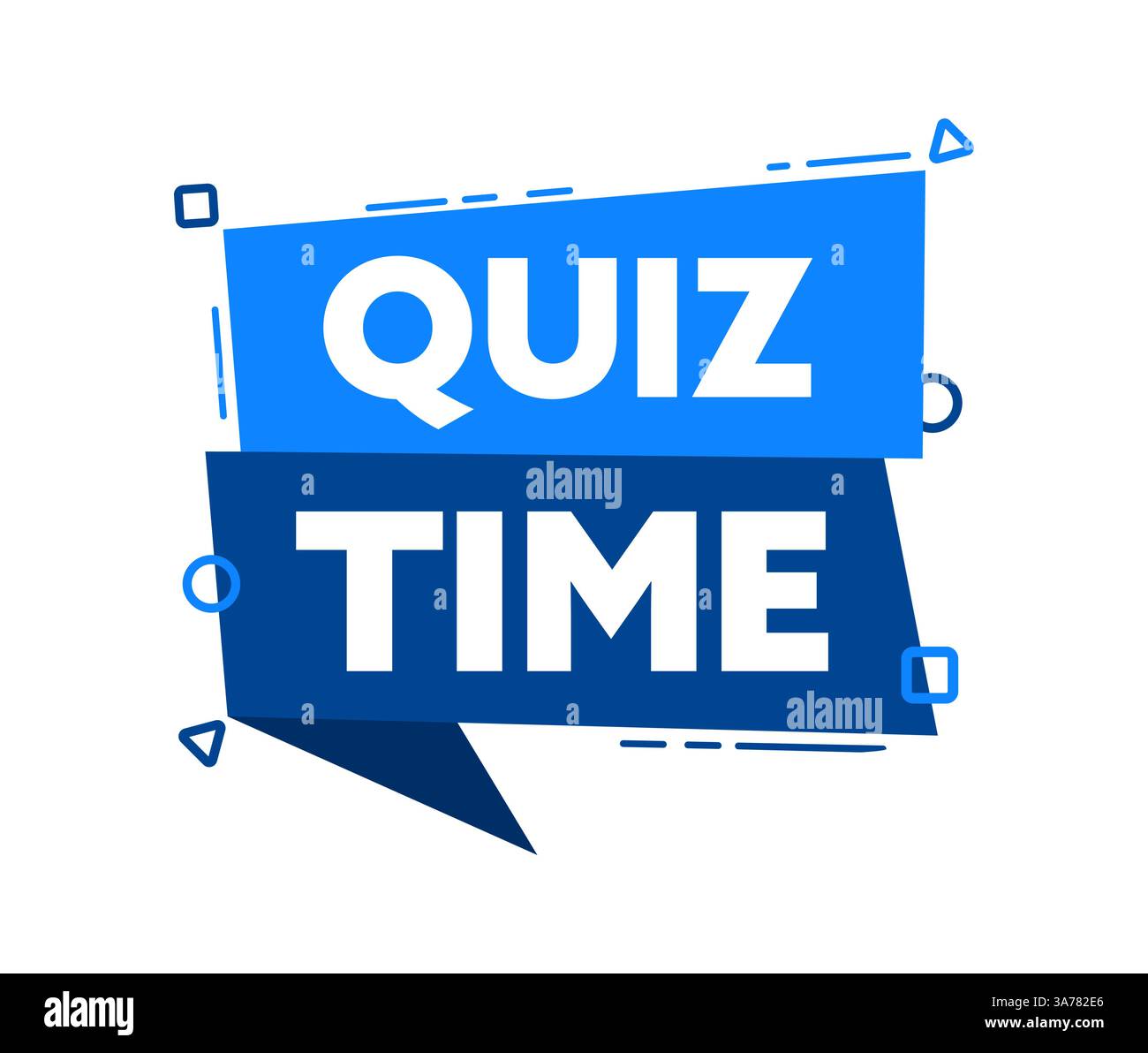 Speech bubble with the word Quiz time blue label. Vector stock ...