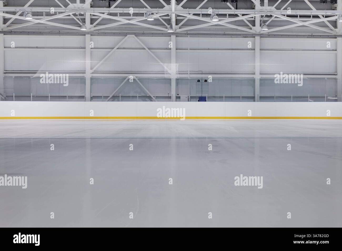 Interior view of an ice rink with ice hockey markings Stock Photo - Alamy