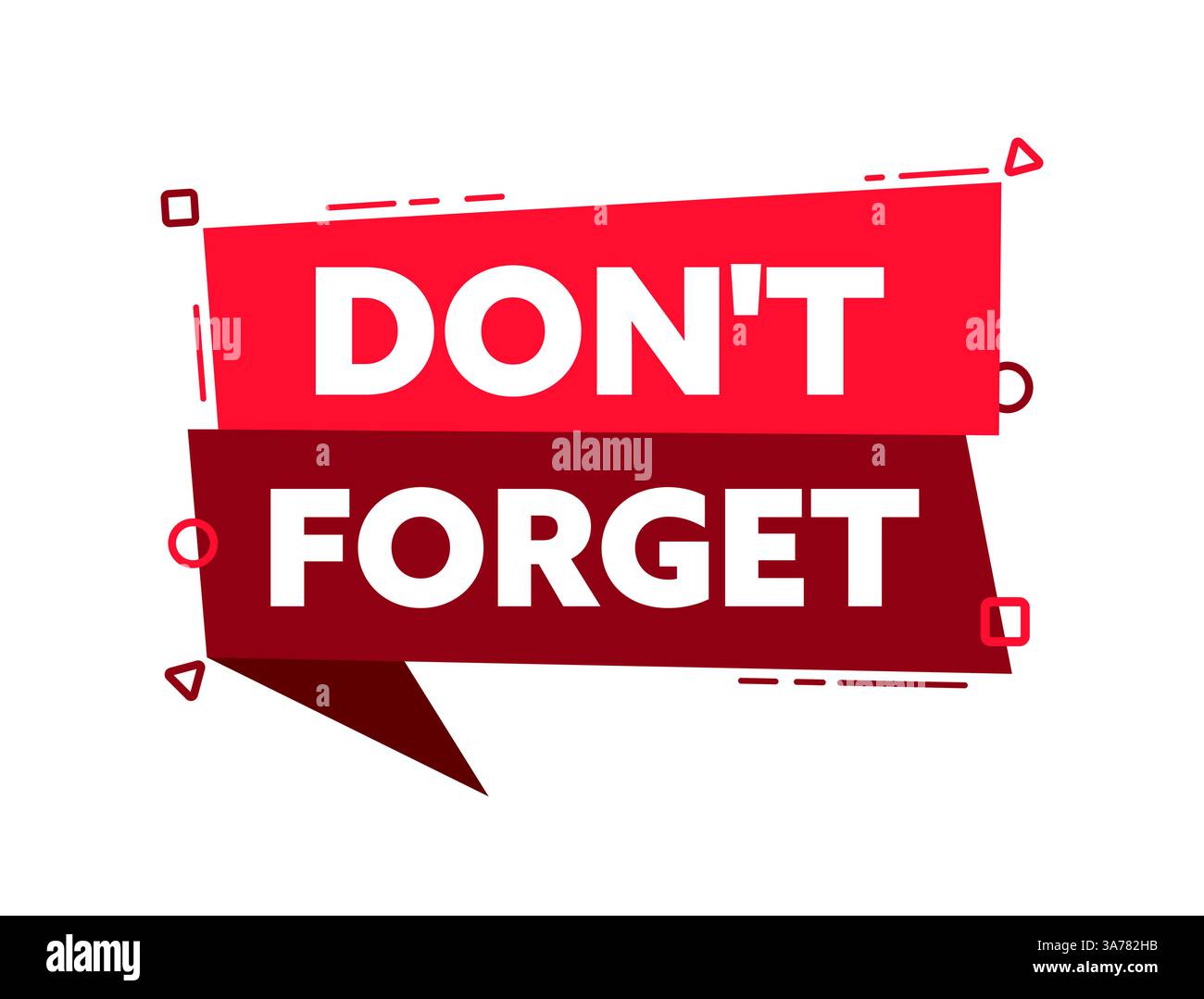 Speech bubble with the word Dont forget red label. Vector stock ...