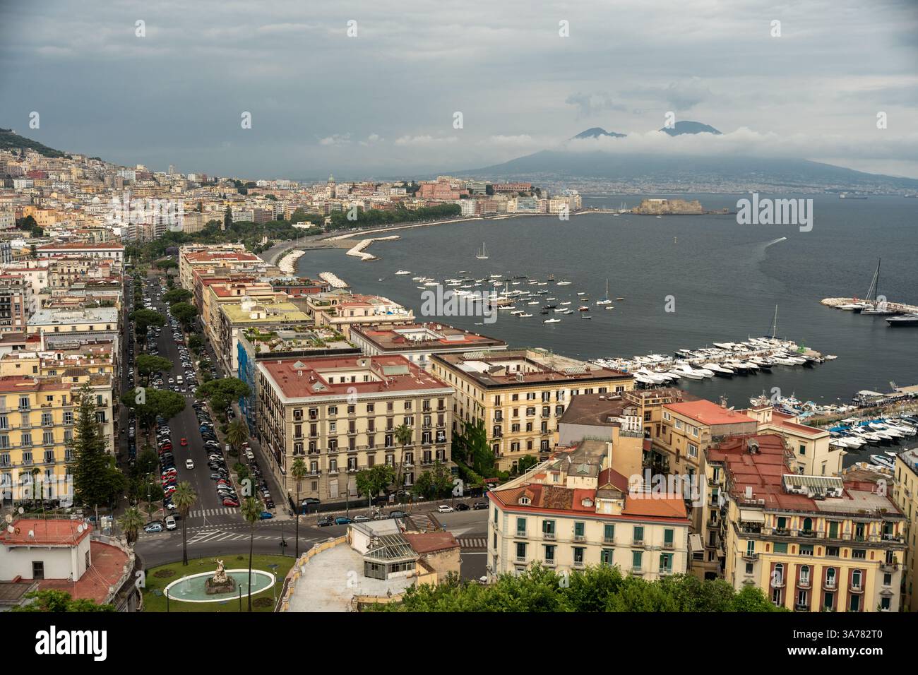 Naples, Italy - May 27, 2024: A panoramic view of Naples from a high ...