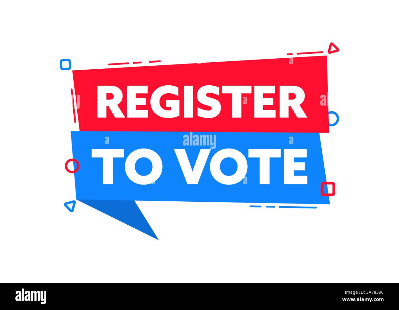 Register vote megaphone blue banner hi-res stock photography and images ...