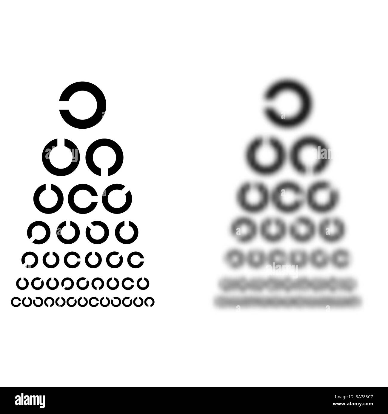 Eye chart showing optometry test for visual acuity. Japanese vision ...