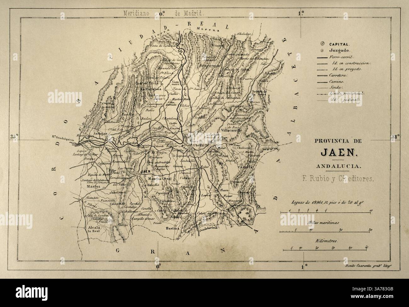 Map of the Jaen province, Andalusia, Spain. Crónica General de España ...
