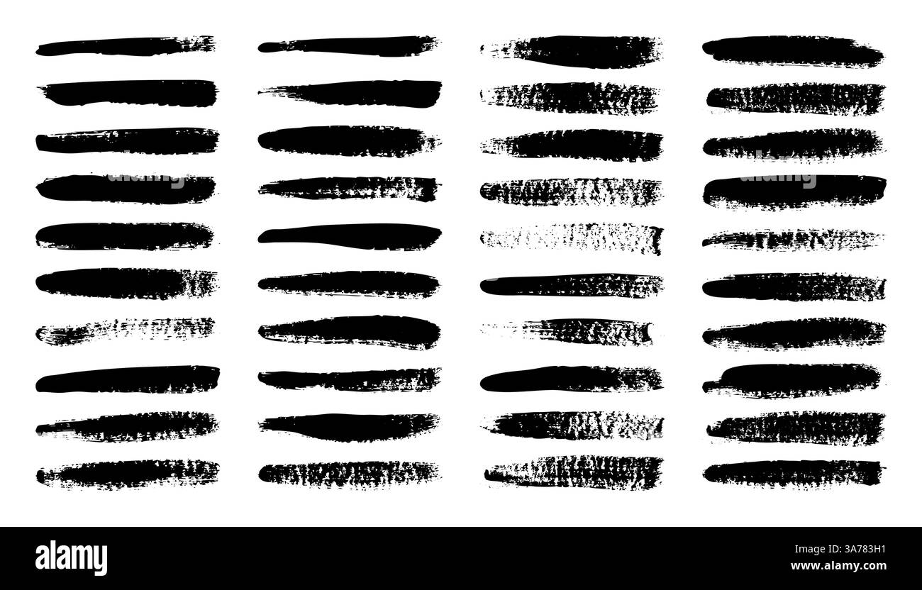 Grunge brush strokes, lines, ink smudges, hand-drawn scribble shapes ...