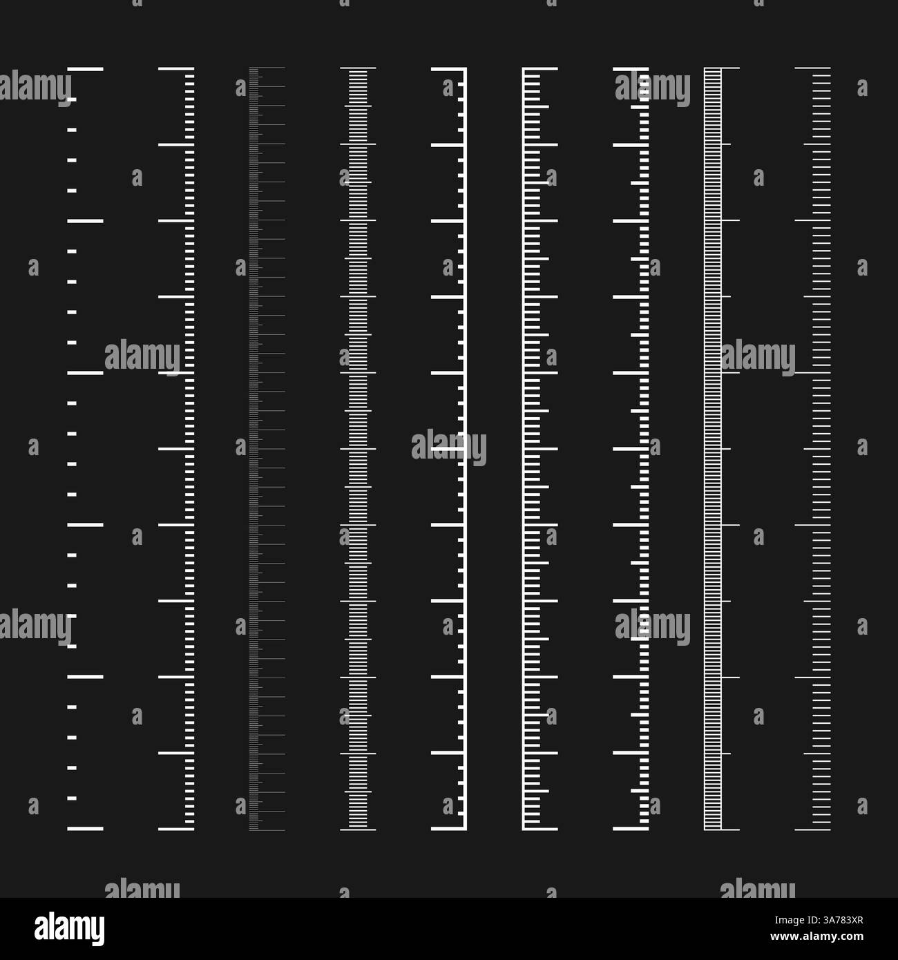Vertical measurement scales with divisions. Realistic scale for ...
