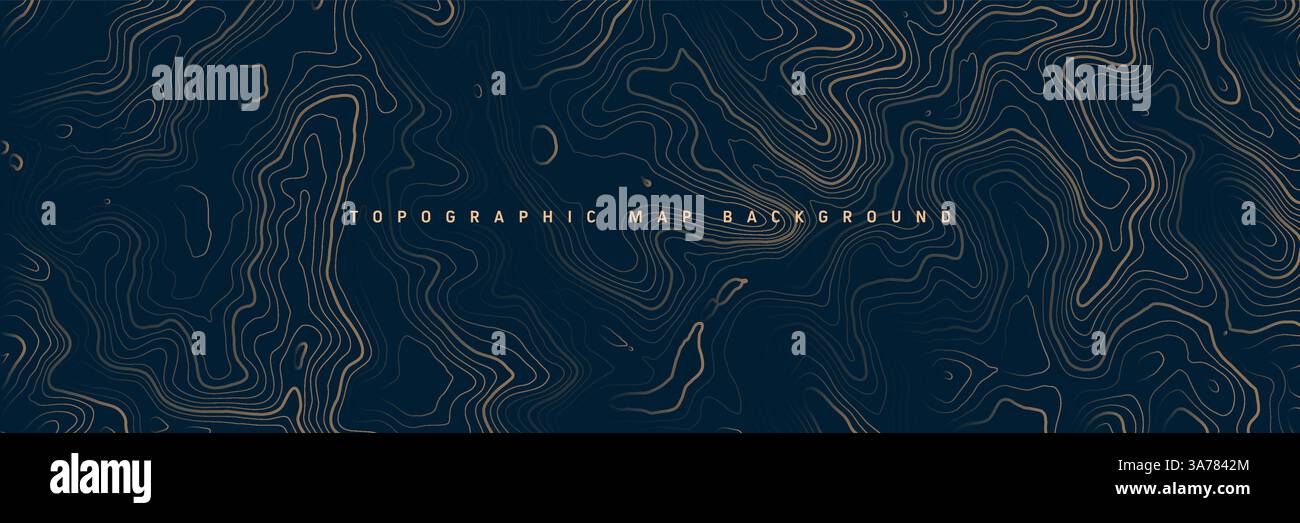 Colorful topographic map with contour lines. Geographic terrain grid ...