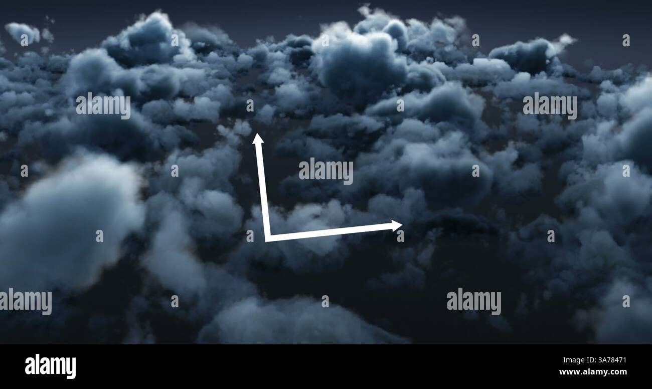 Clouds forming abstract shapes in dark sky, creating mysterious ...