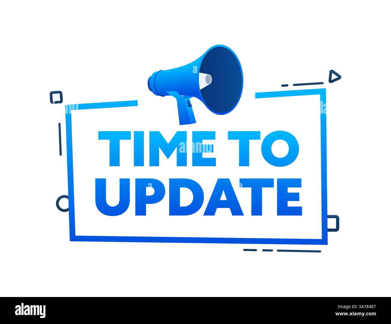 Megaphone with Time to Update speech bubble banner. Promotion and ...