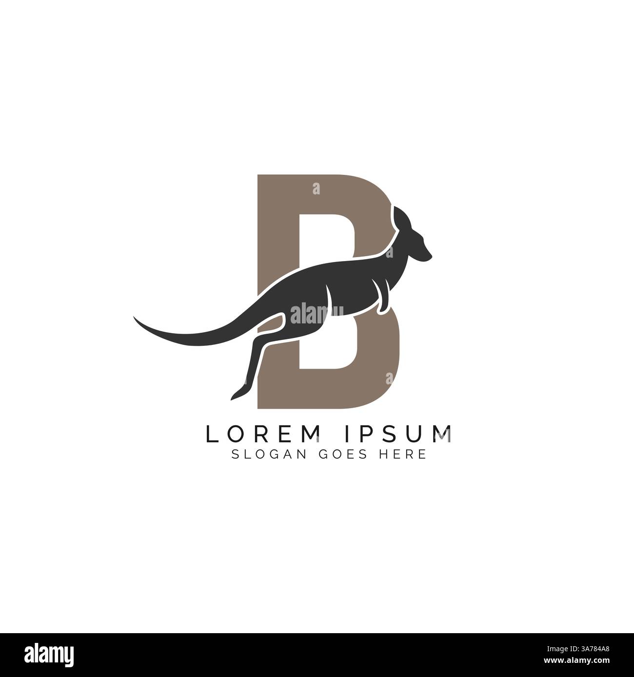 letter B logo Concept with Kangaroo design. Alphabet B with great ...