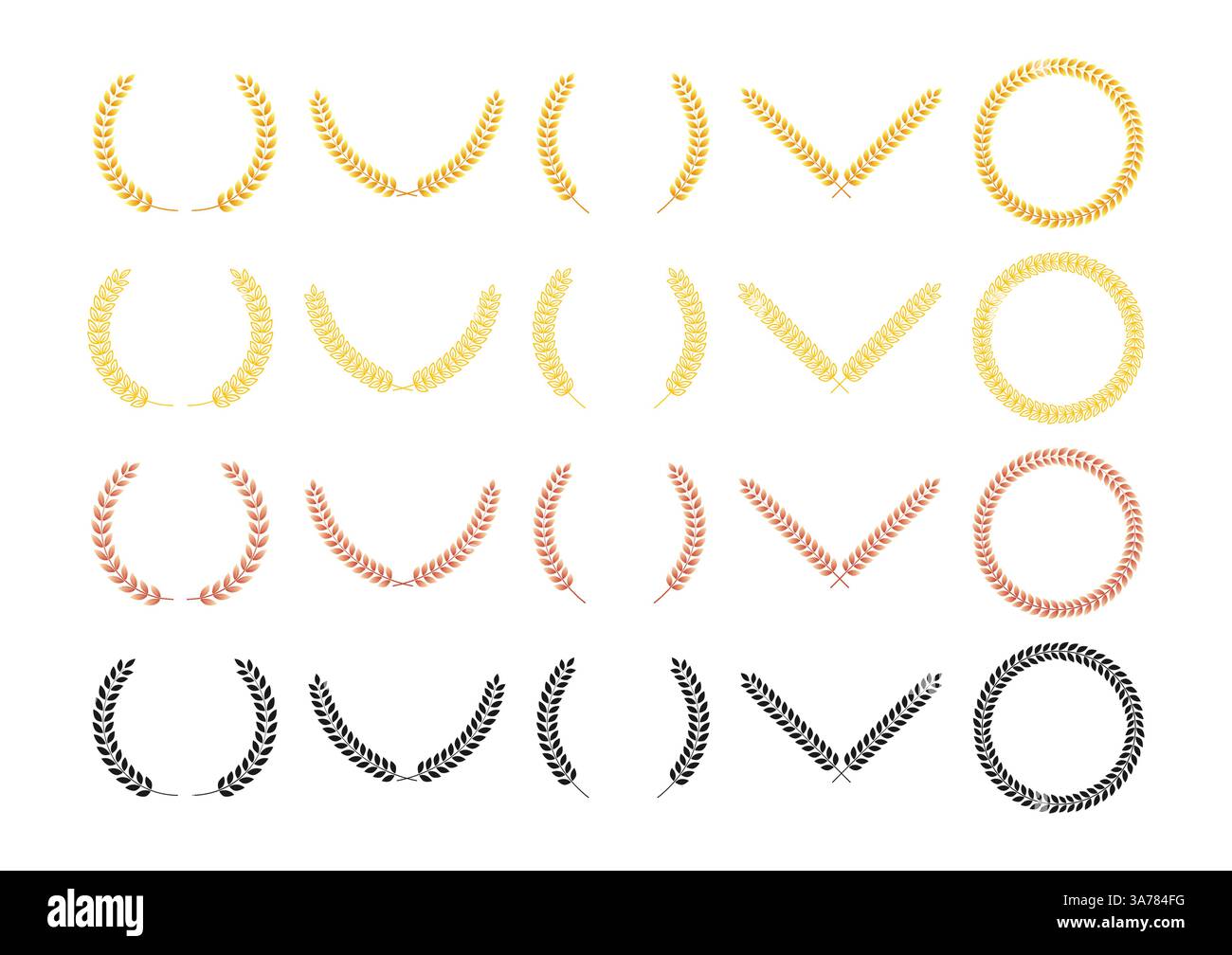 Gold Award laurel frame wreath. Winner award set. Vector stock ...