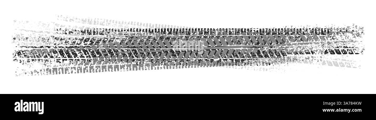 Grunge tire tracks with mud splatters, dirty wheel braking marks. Truck ...