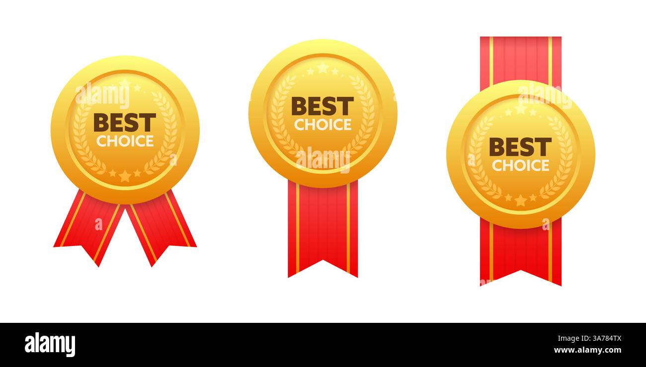 Gold medal for Best Choice. Retail badge. Best Choice tag. Vector stock ...