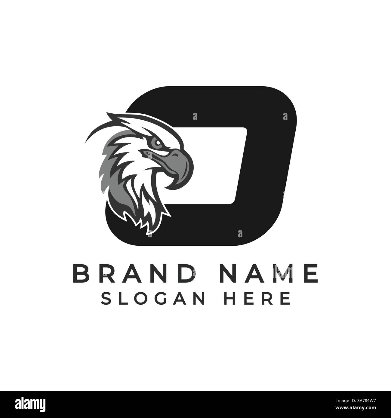 Letter O Logo Concept with Eagle face. Alphabet O Falcon Icon Stock ...