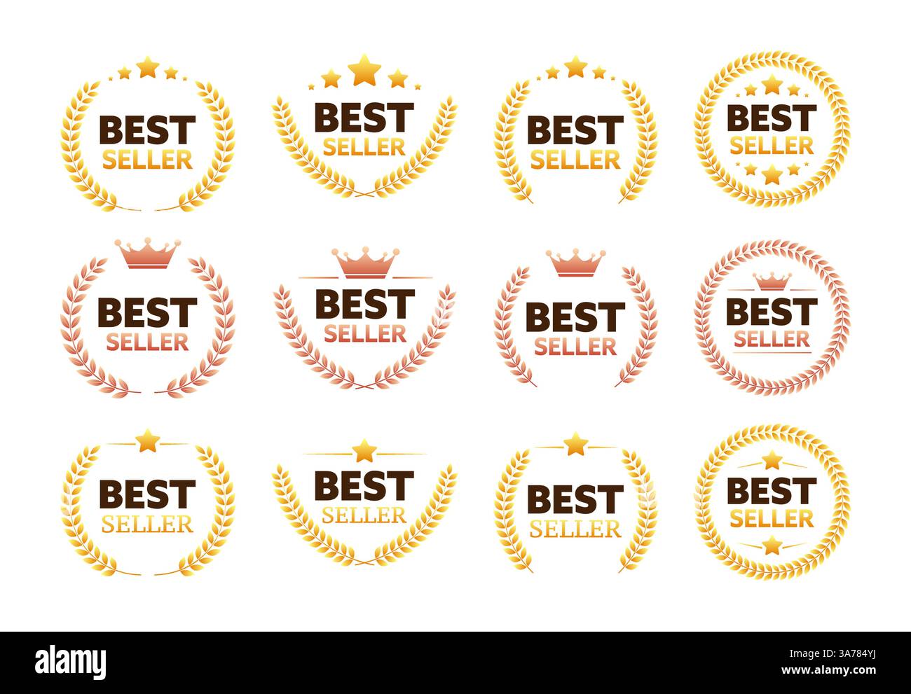 Gold medal for best seller. Retail badge. Best seller tag. Vector stock ...