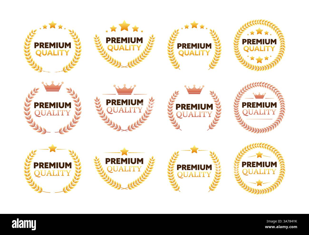 Premium quality Golden Medal. Quality Badges. Vector stock illustration ...