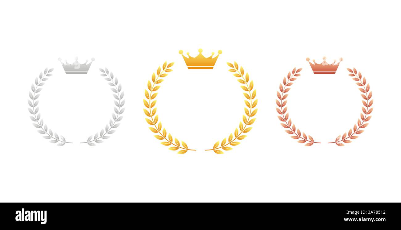 Gold Award laurel frame wreath. Winner award set. Vector stock ...