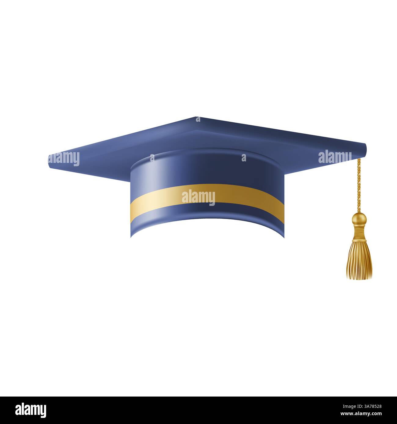 Realistic Blue graduate cap. 3D Graduation Doctoral hat Stock Vector ...