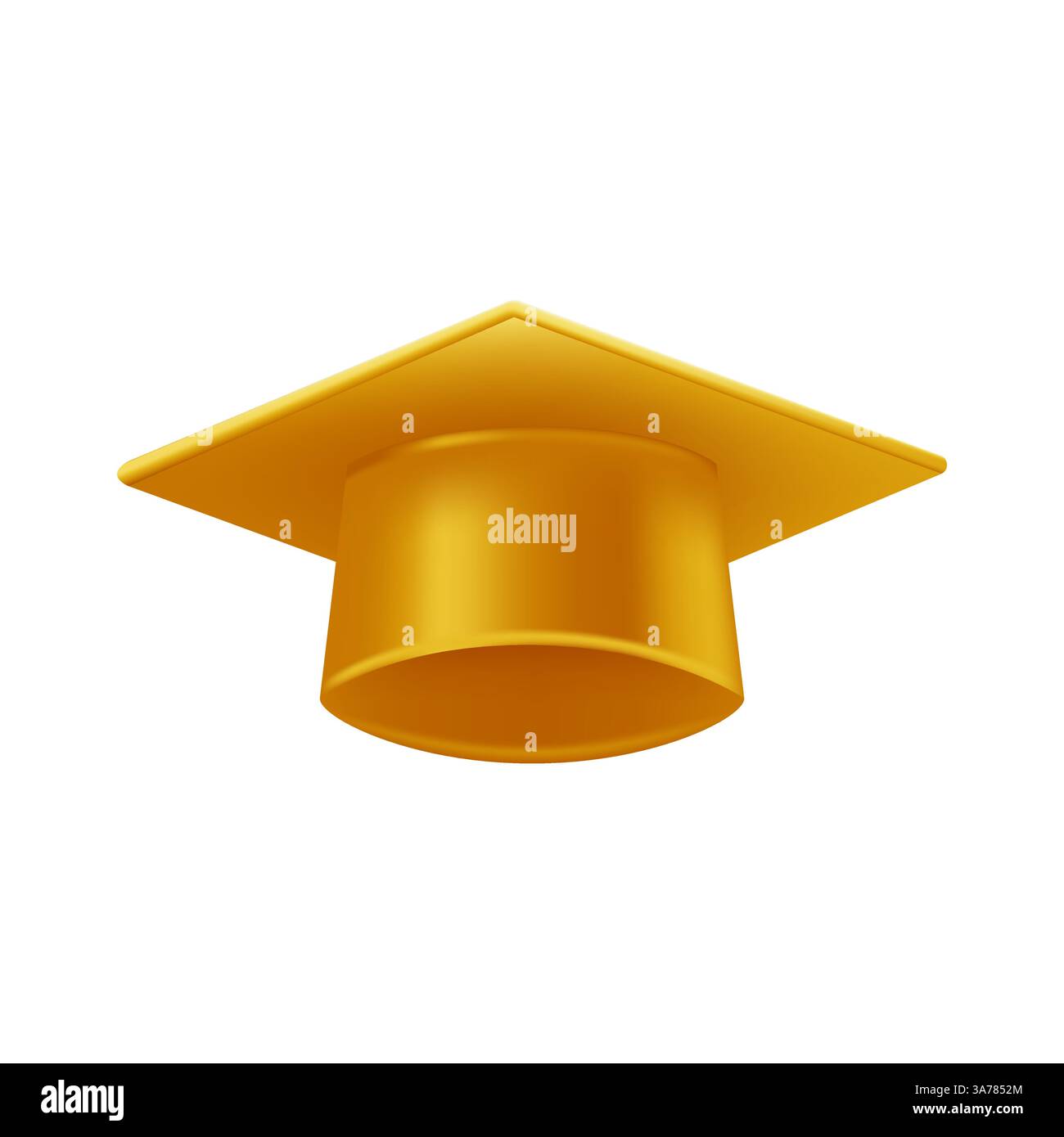 Realistic gold graduate cap. 3D Graduation Doctoral hat Stock Vector ...
