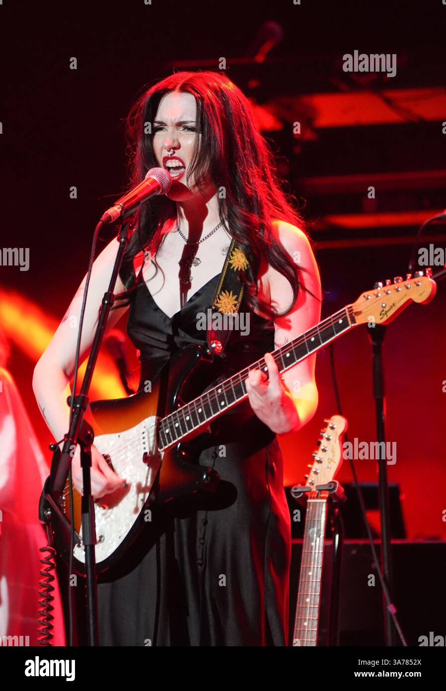 Grace Kelly (GK) of Venus Grrrls during the Teenage Cancer Trust show ...