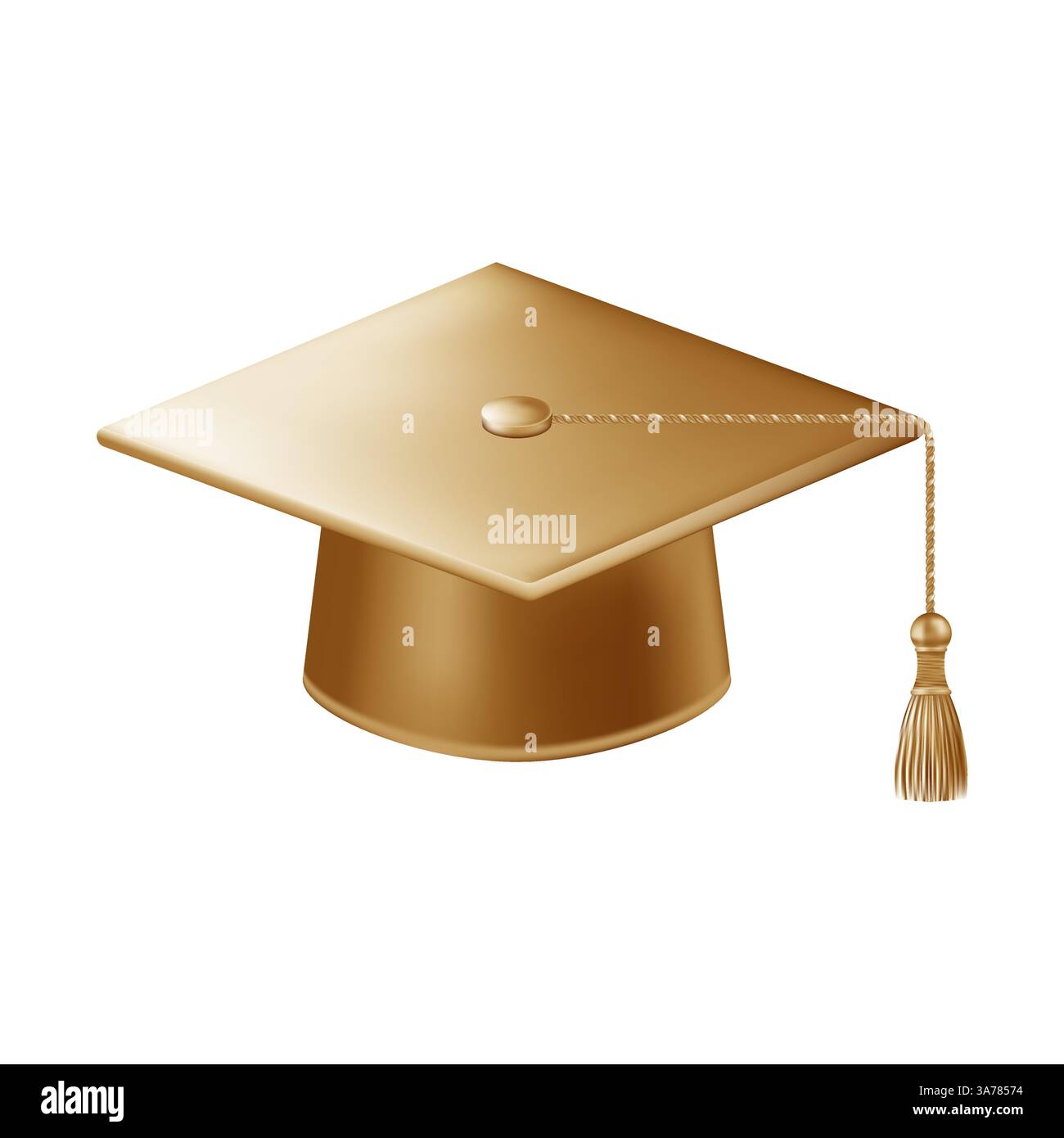 Realistic gold graduate cap. 3D Graduation Doctoral hat Stock Vector ...