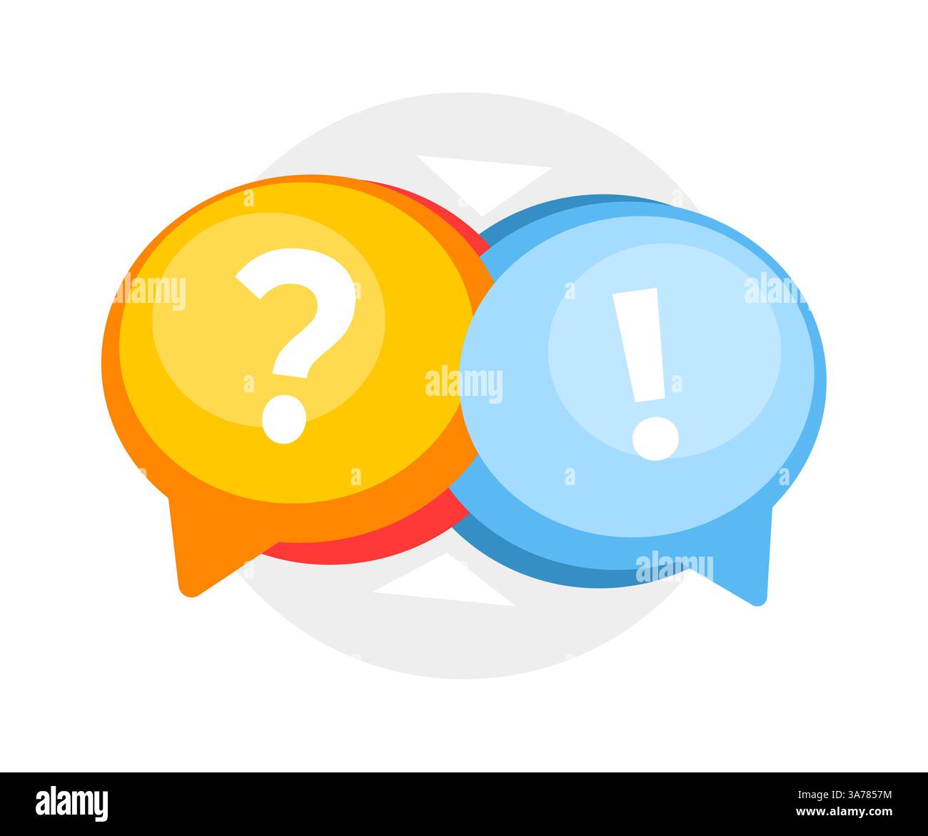 Bright vector speech bubbles with question and exclamation marks ...