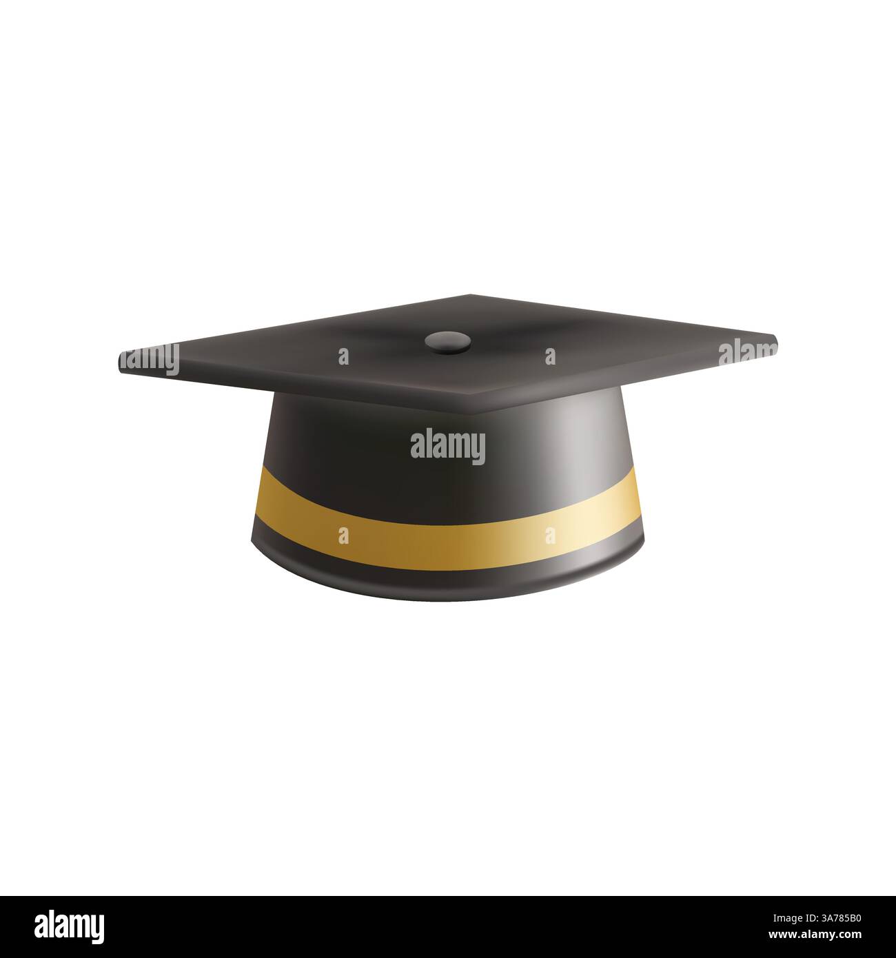 Realistic Black graduate cap. 3D Graduation Doctoral hat Stock Vector ...