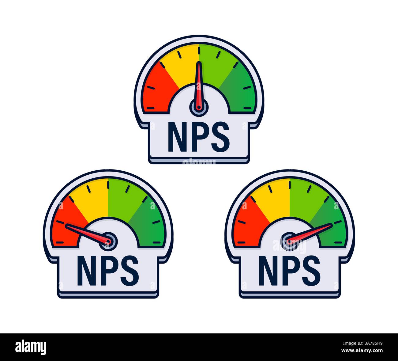 Net Promoter Score NPS Feedback Gauges Vector Illustration with ...