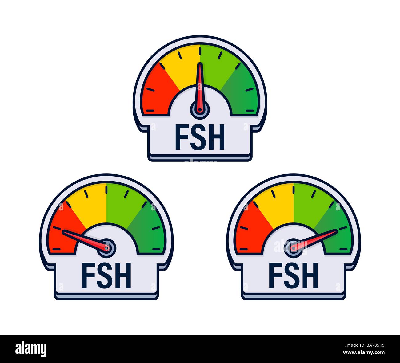 Follicle Stimulating Hormone FSH Level Meters Vector Illustration with ...